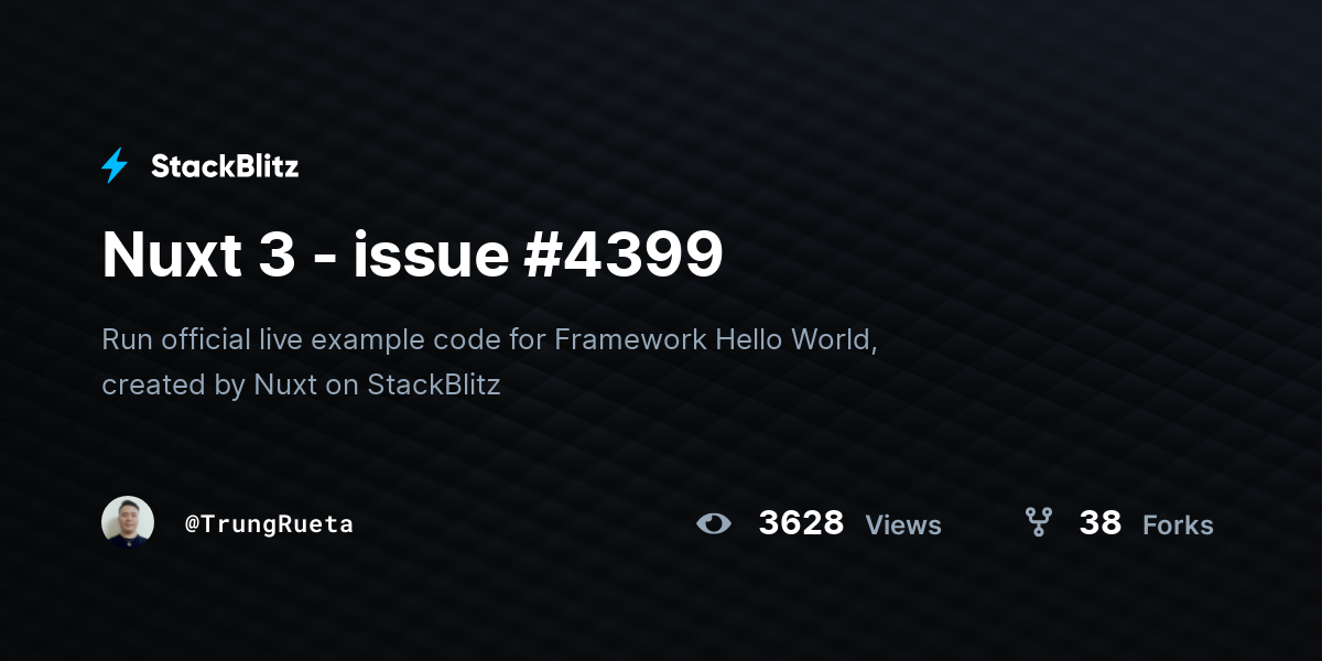 Nuxt 3 - issue #4399 - StackBlitz