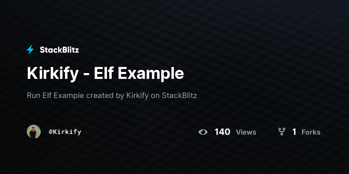 Kirkify - Elf Example - StackBlitz