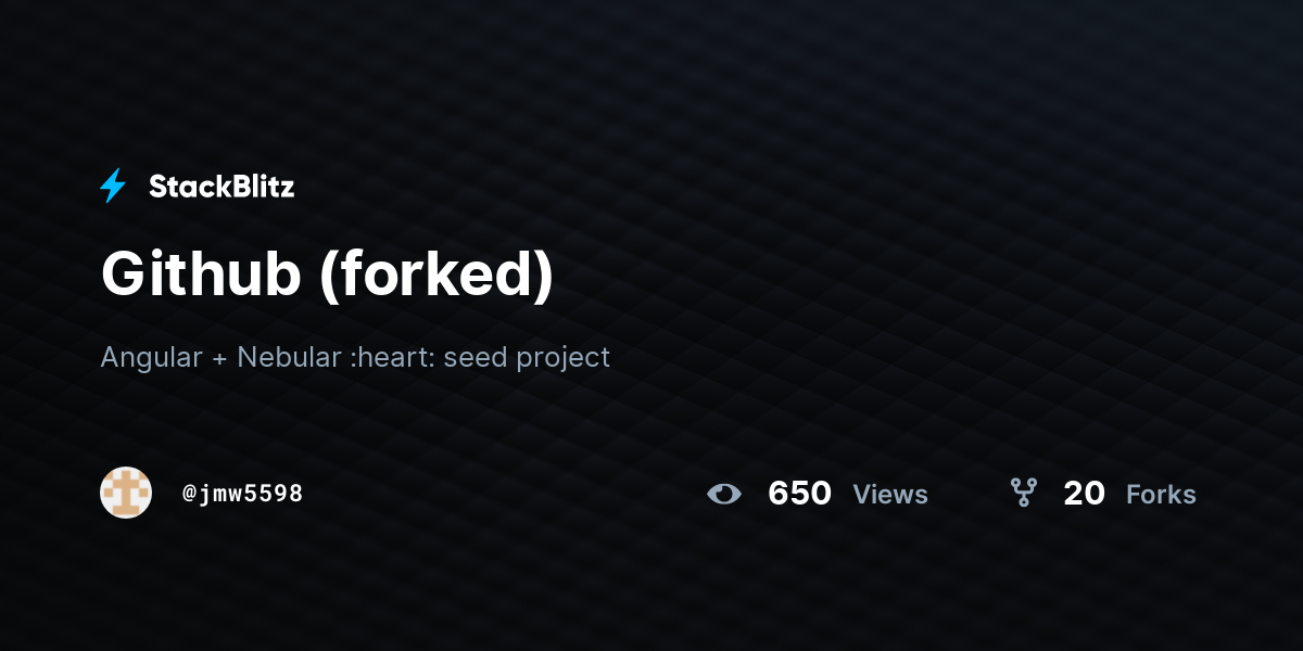 Github (forked) - StackBlitz