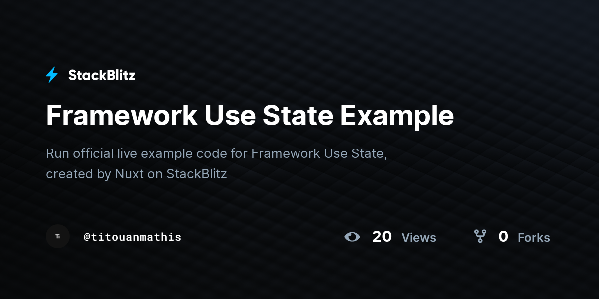 Framework Use State Example - StackBlitz