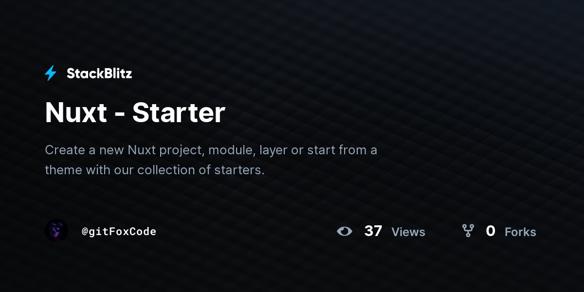 Nuxt - Starter - StackBlitz