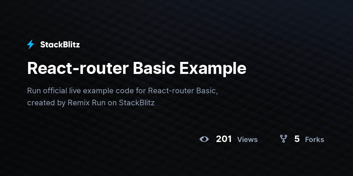 React-router Basic Example - StackBlitz