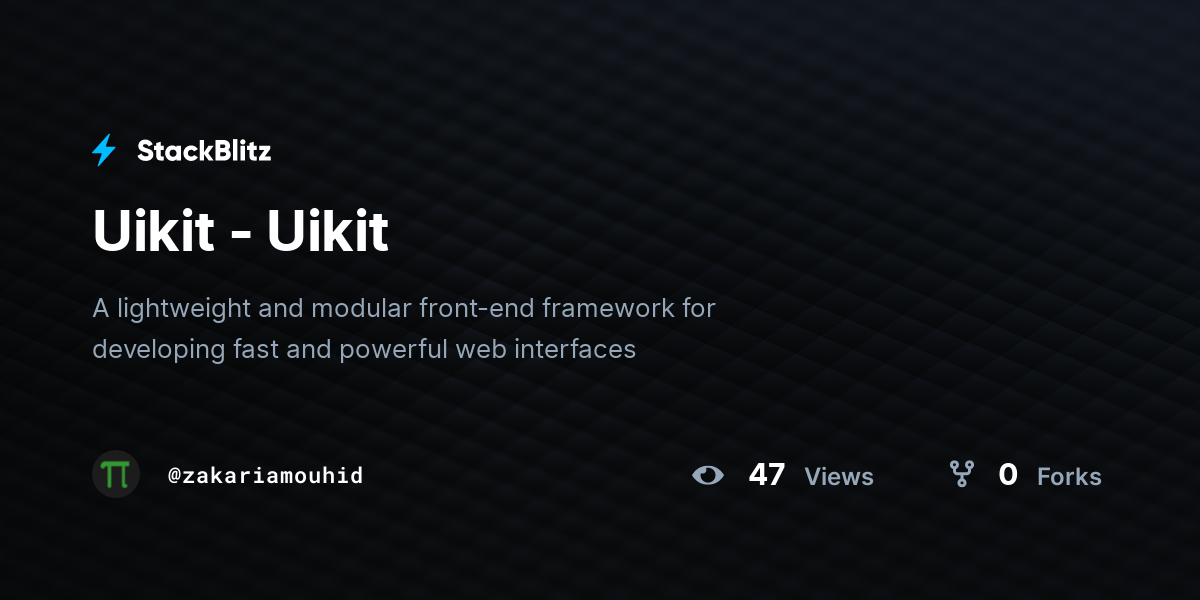 Uikit - Uikit - StackBlitz Uikit - Uikit - StackBlitz