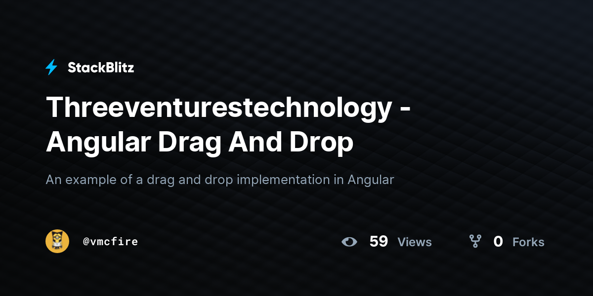 Threeventurestechnology - Angular Drag And Drop - StackBlitz