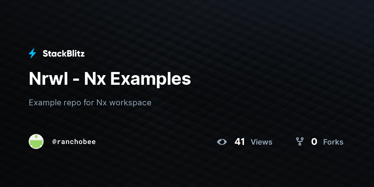 Nrwl - Nx Examples - StackBlitz