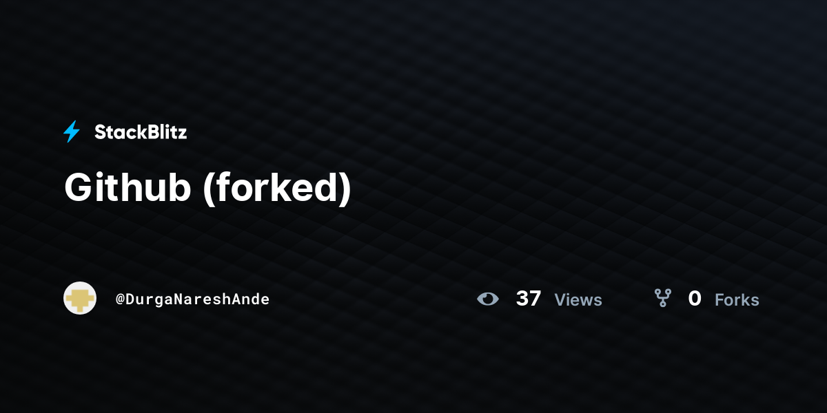 Github (forked) - StackBlitz