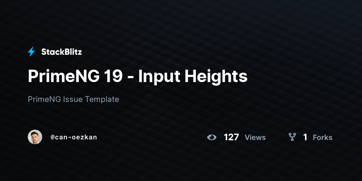 PrimeNG 19 - Input Heights - StackBlitz