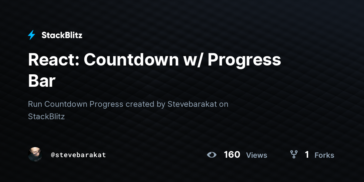React: Countdown w/ Progress Bar - StackBlitz