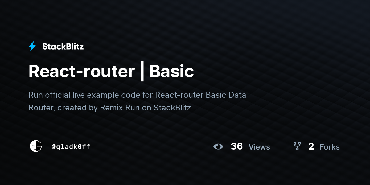 React-router | Basic - StackBlitz