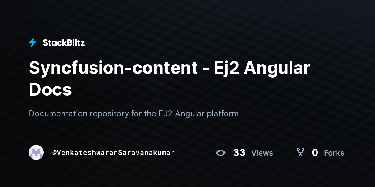Syncfusion Content Ej2 Angular Docs Stackblitz