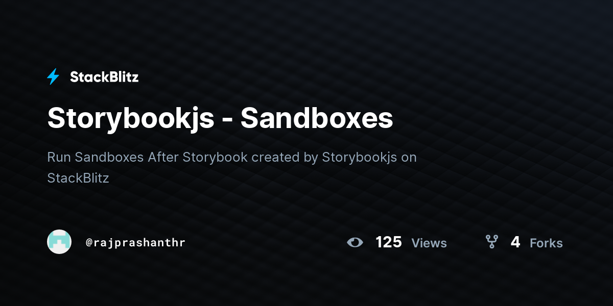 Storybookjs - Sandboxes - StackBlitz
