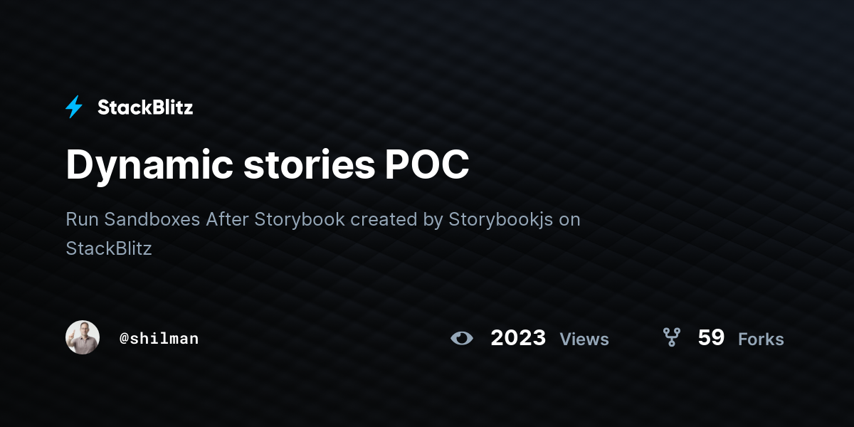 Dynamic stories POC - StackBlitz