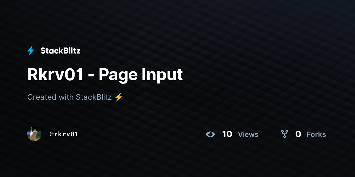 Rkrv01 - Page Input - StackBlitz