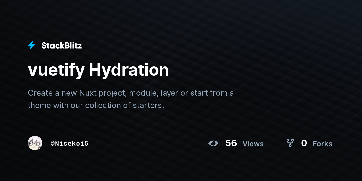 vuetify Hydration - StackBlitz