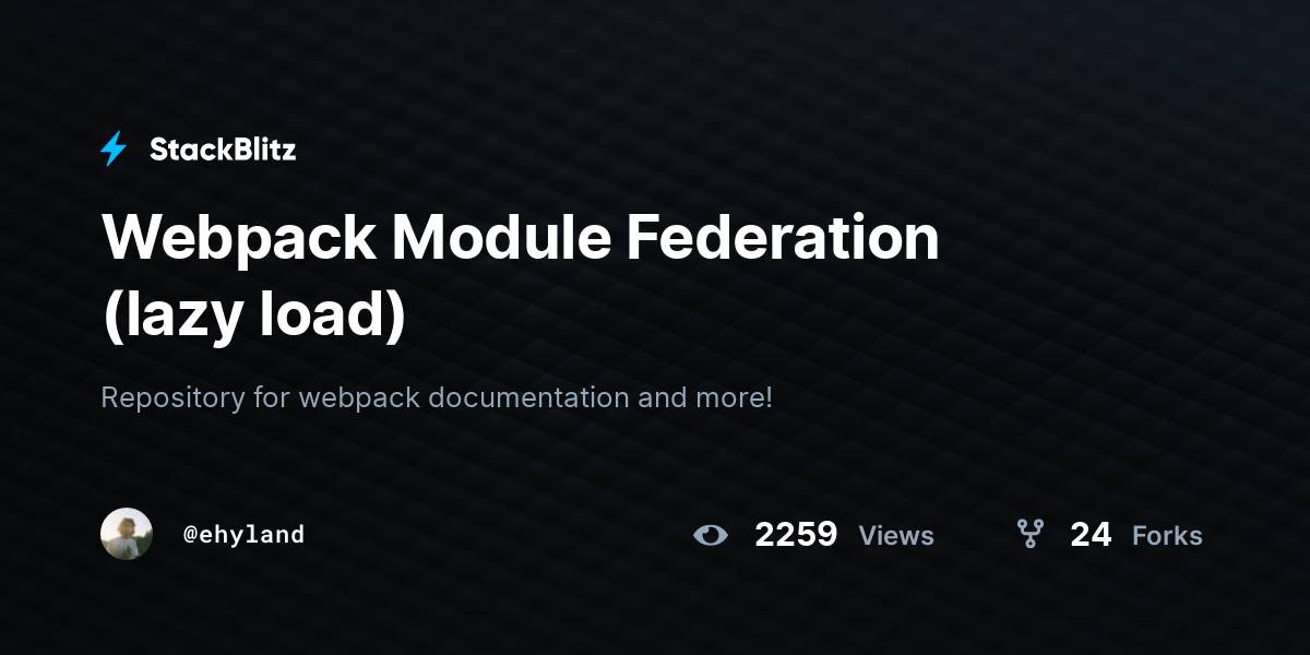 Webpack Module Federation (lazy load) - StackBlitz