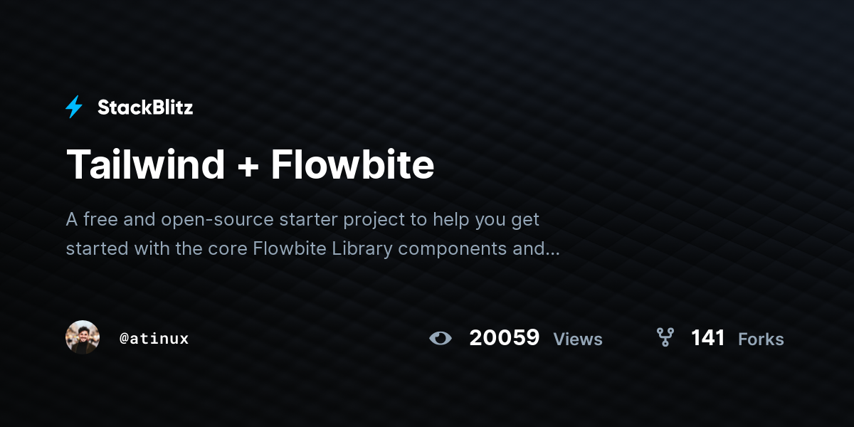 Tailwind + Flowbite - StackBlitz