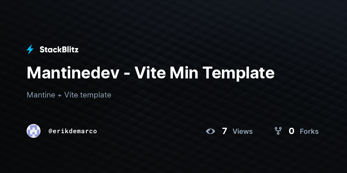 Mantinedev - Vite Min Template - StackBlitz
