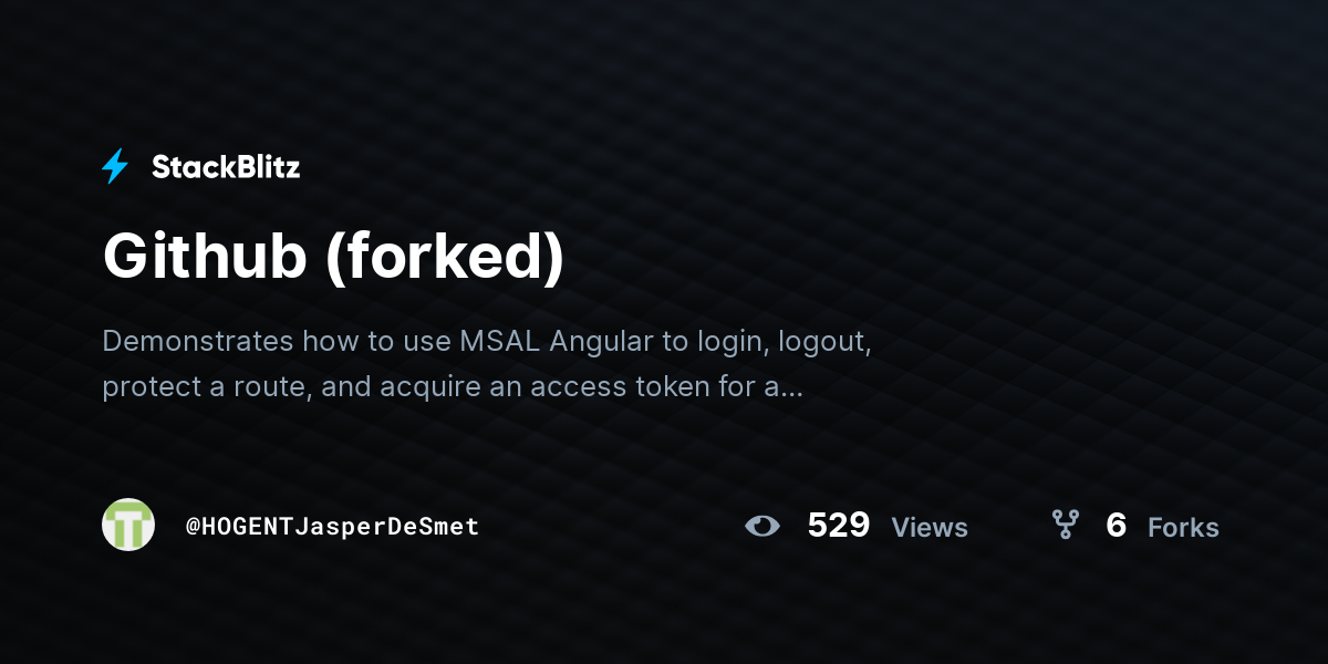 Github (forked) - StackBlitz Github (forked) - StackBlitz