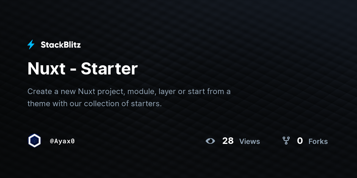 Nuxt - Starter - StackBlitz