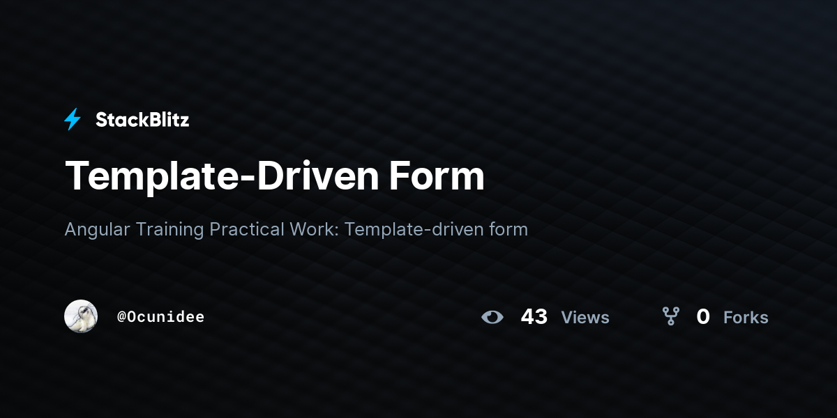 Template-Driven Form - StackBlitz