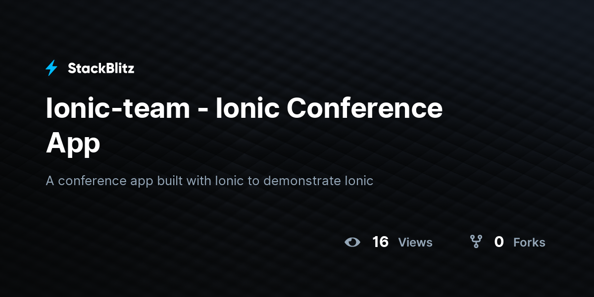 Ionic-team - Ionic Conference App - StackBlitz