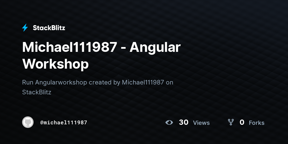 Michael111987 - Angular Workshop - StackBlitz