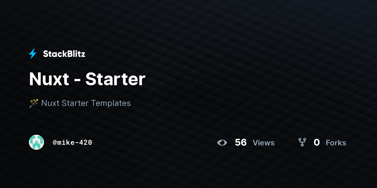Nuxt - Starter - StackBlitz