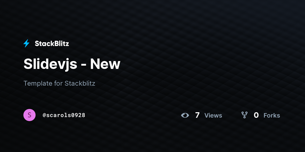 Slidevjs - New - StackBlitz