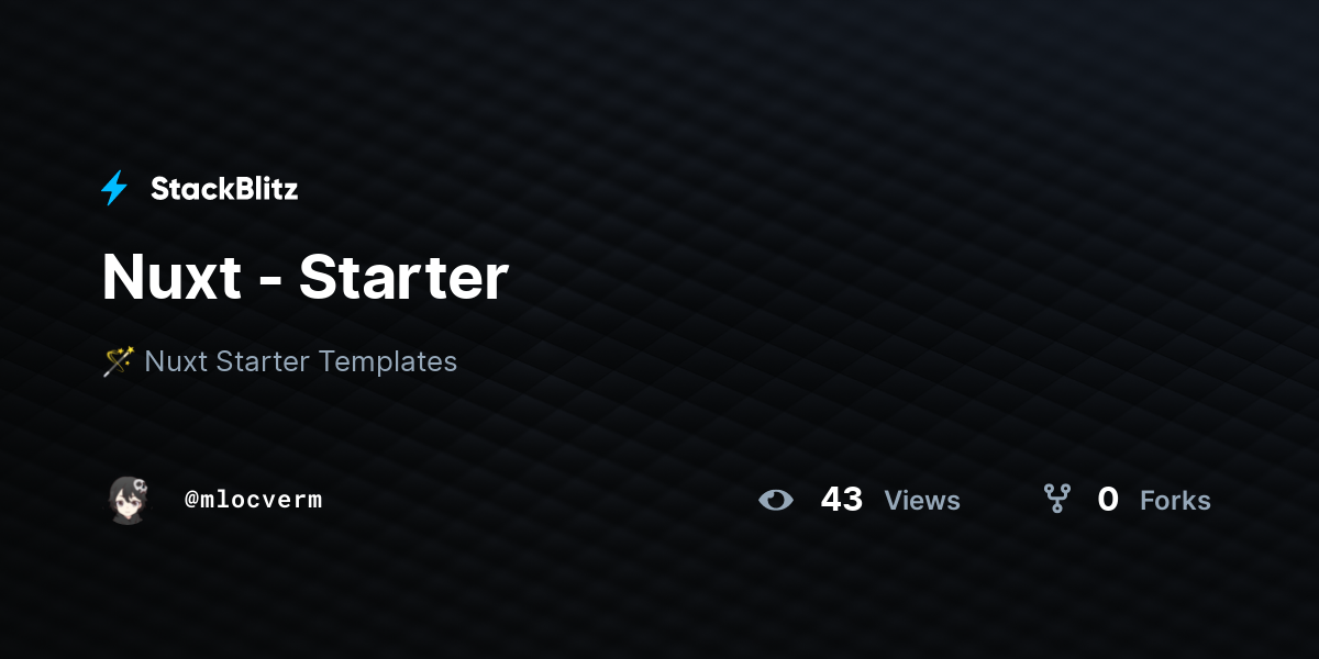 Nuxt - Starter - StackBlitz