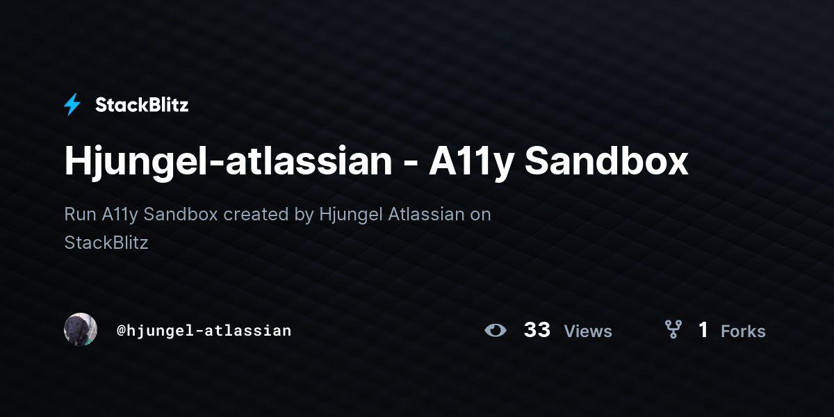 Hjungel-atlassian - A11y Sandbox - StackBlitz