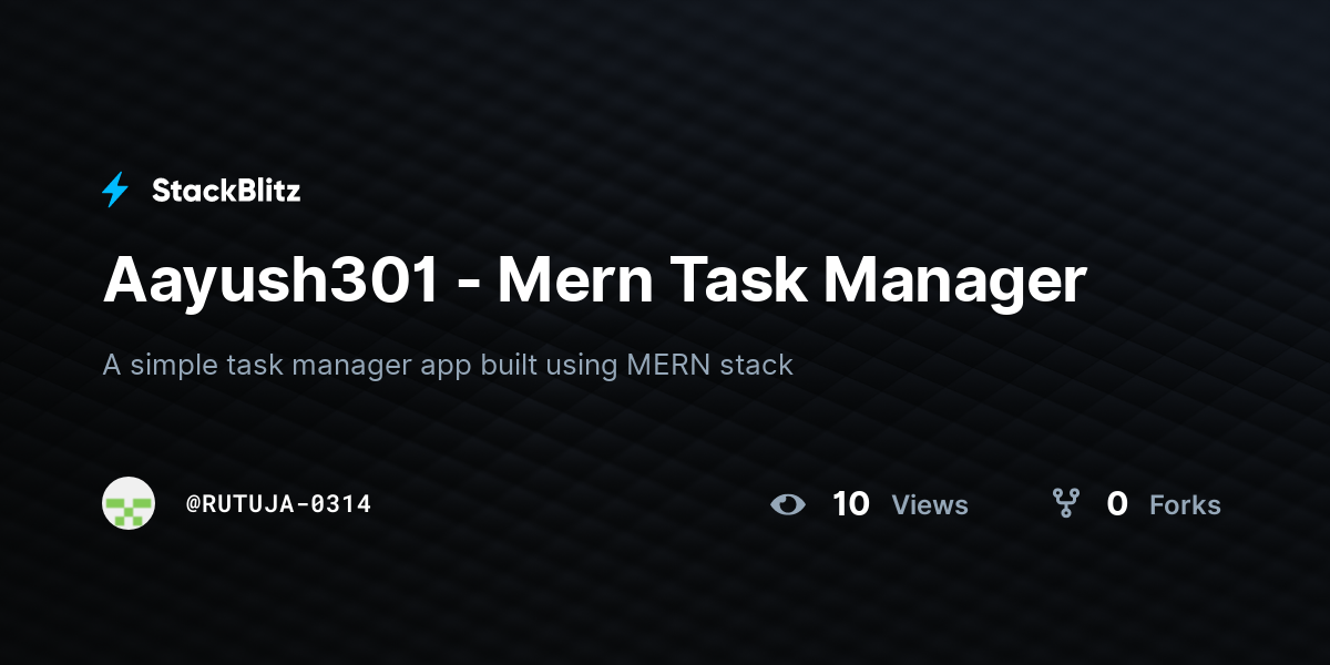 Aayush301 - Mern Task Manager - StackBlitz