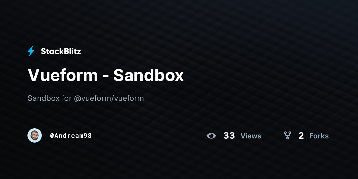 Vueform - Sandbox - StackBlitz