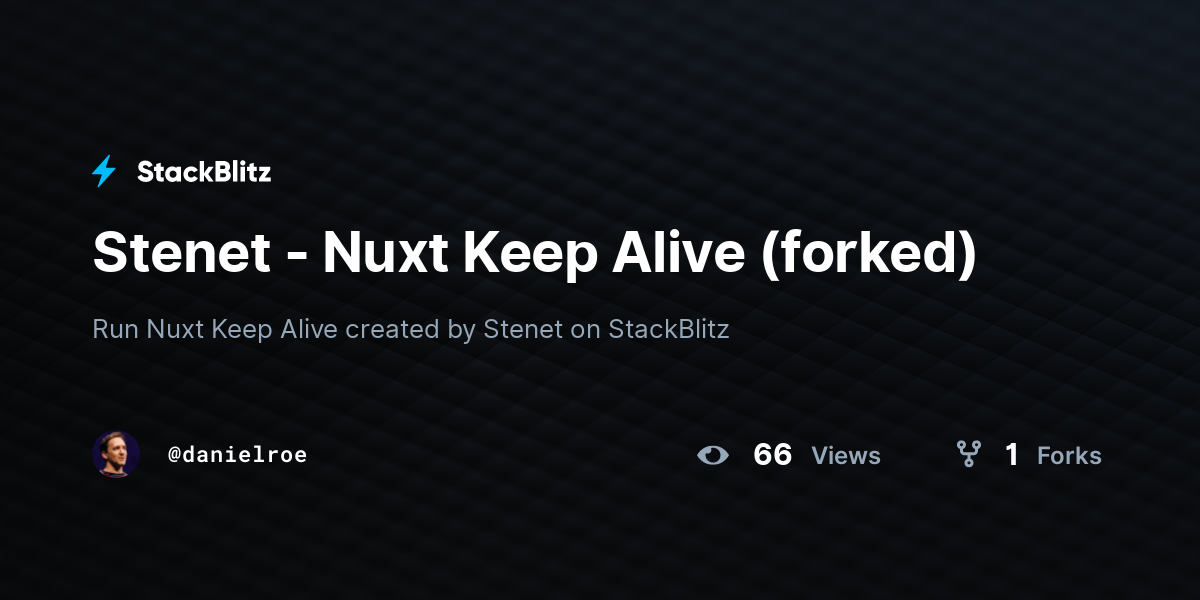 Stenet - Nuxt Keep Alive (forked) - StackBlitz
