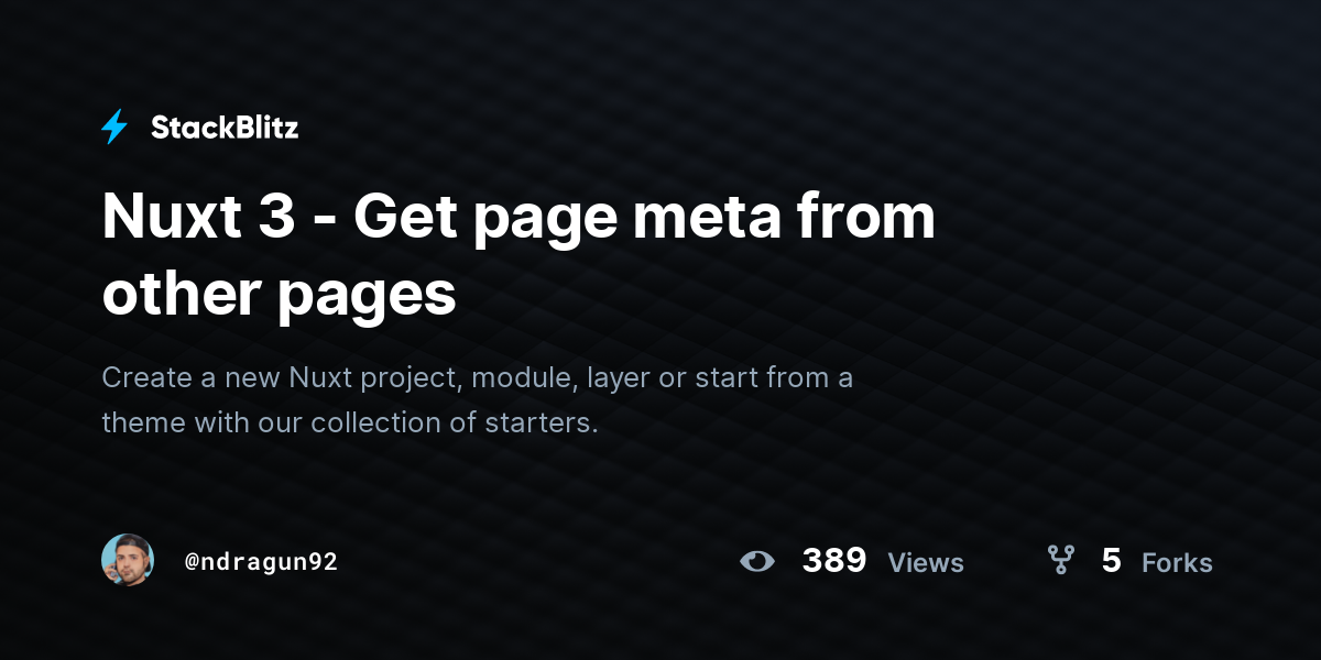 Nuxt 3 - Get page meta from other pages - StackBlitz