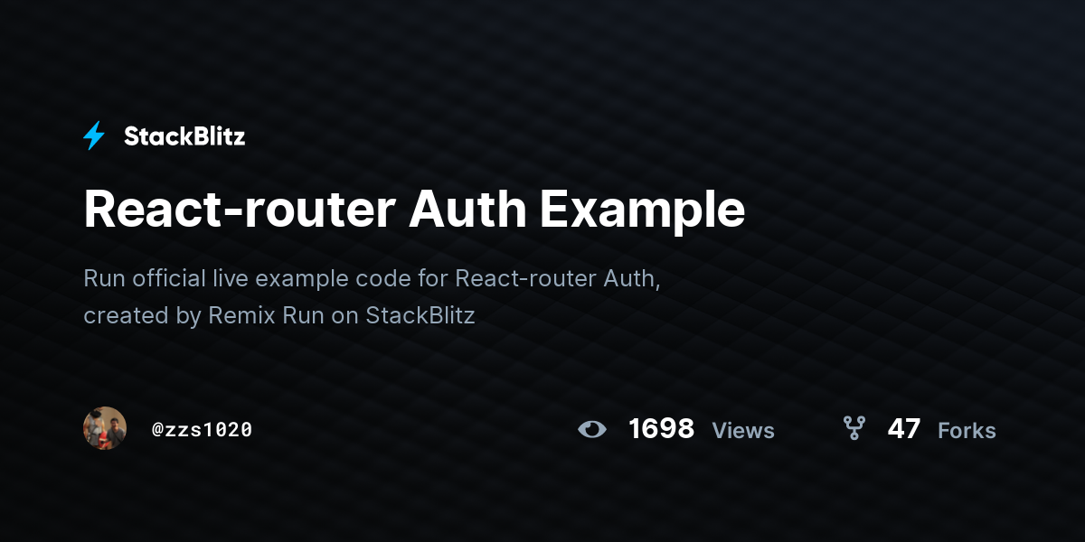 React-router Auth Example - StackBlitz