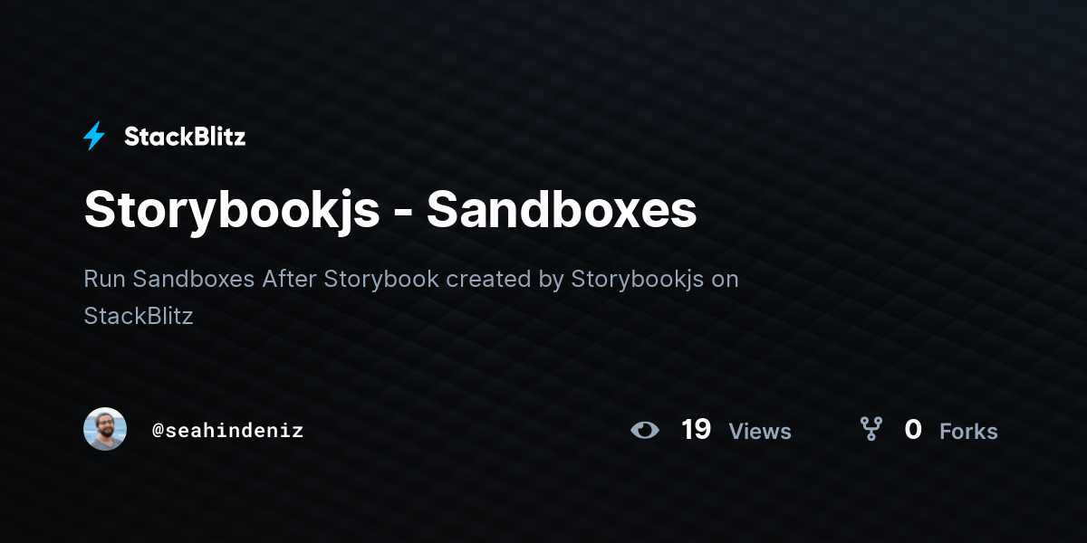Storybookjs - Sandboxes - StackBlitz