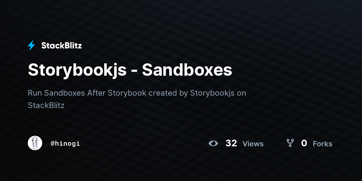Storybookjs - Sandboxes - StackBlitz