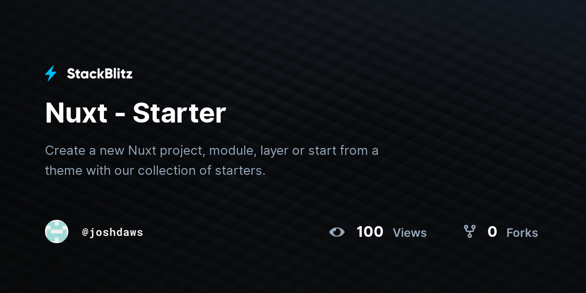 Nuxt - Starter - StackBlitz