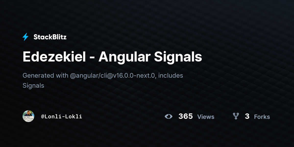 Edezekiel - Angular Signals - StackBlitz