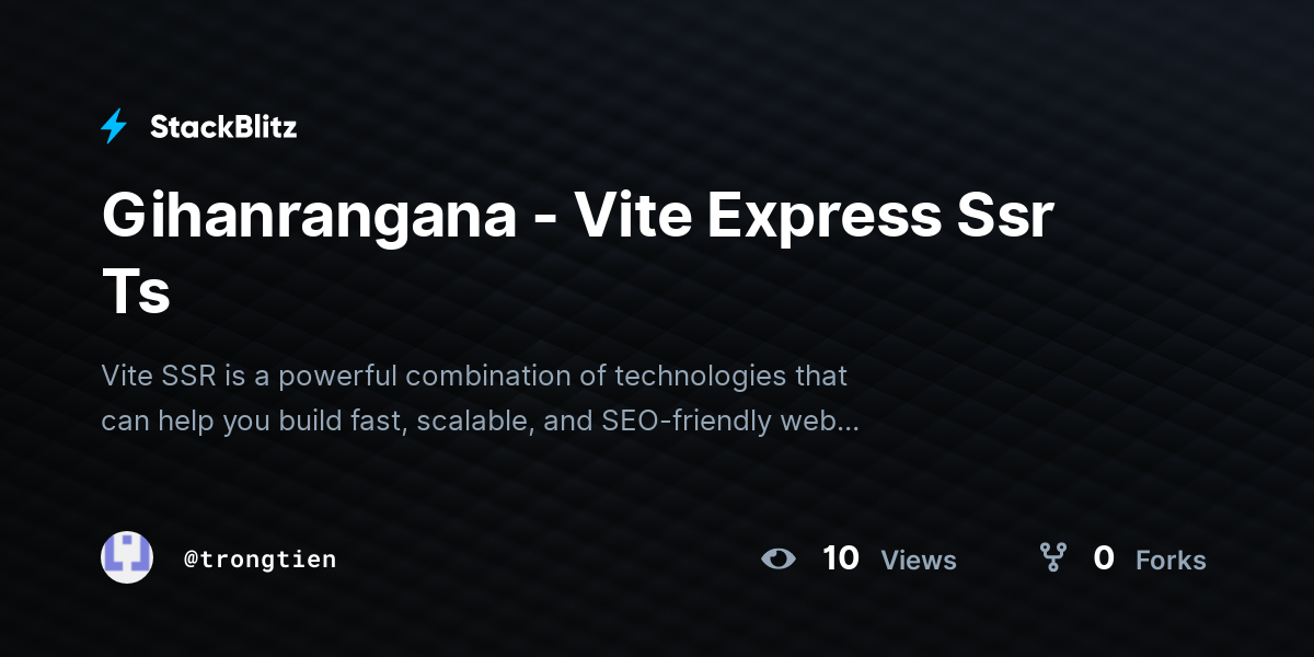 Gihanrangana - Vite Express Ssr Ts - StackBlitz