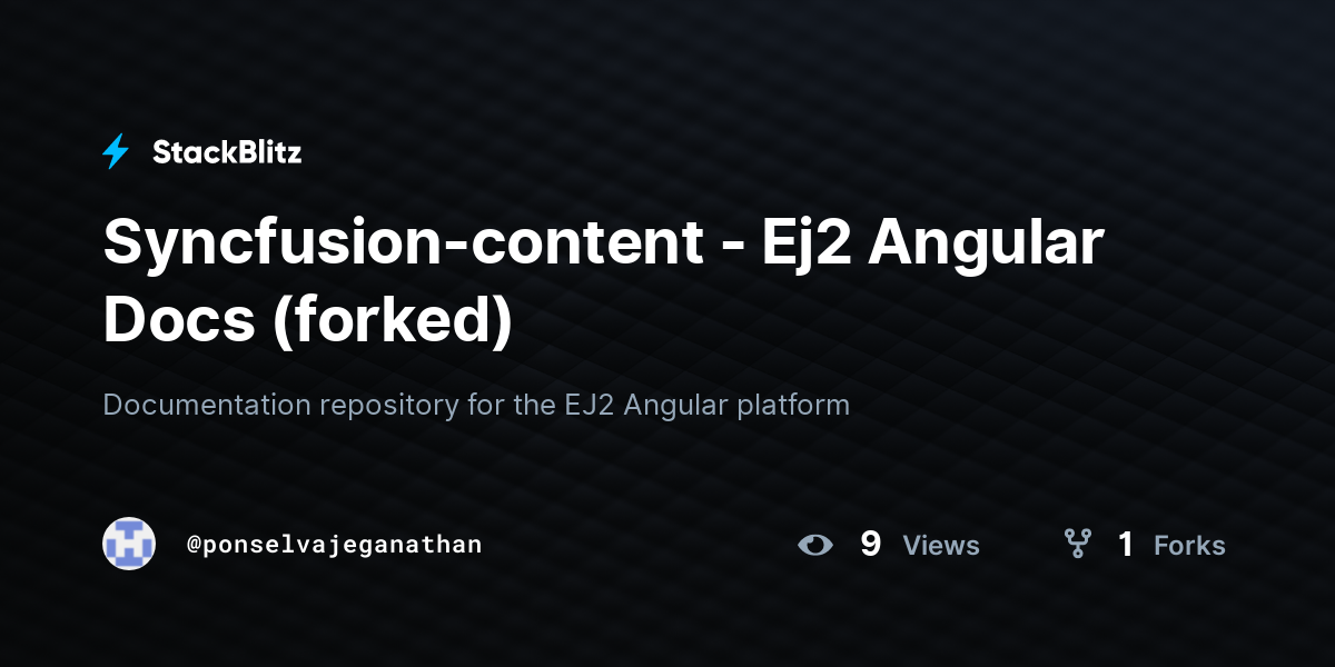 Syncfusion-content - Ej2 Angular Docs (forked) - StackBlitz