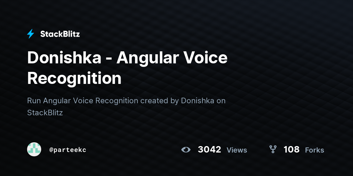 Donishka - Angular Voice Recognition - StackBlitz
