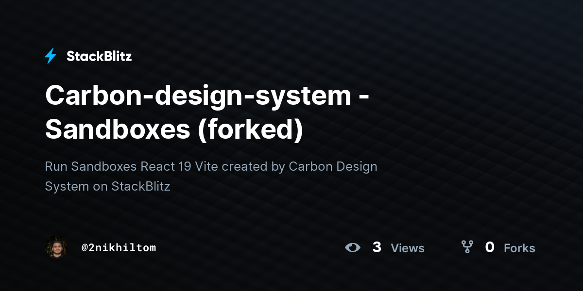 Carbon-design-system - Sandboxes (forked) - StackBlitz