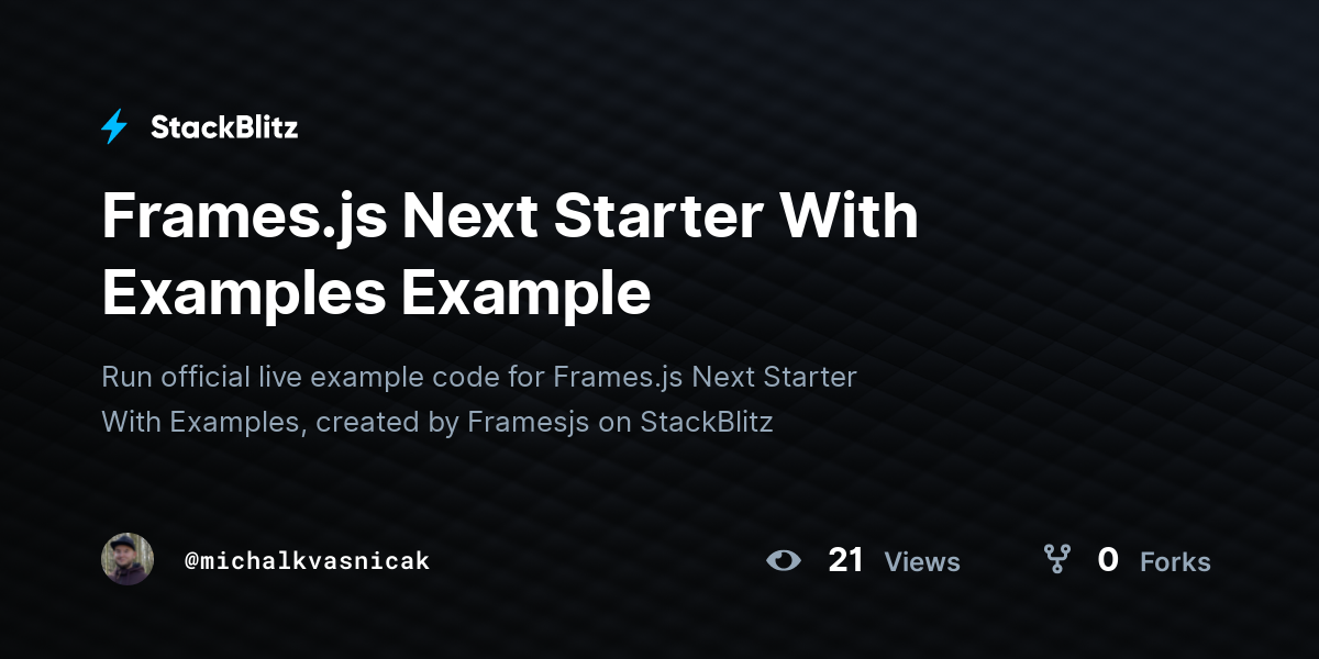 Frames.js Next Starter With Examples Example - StackBlitz