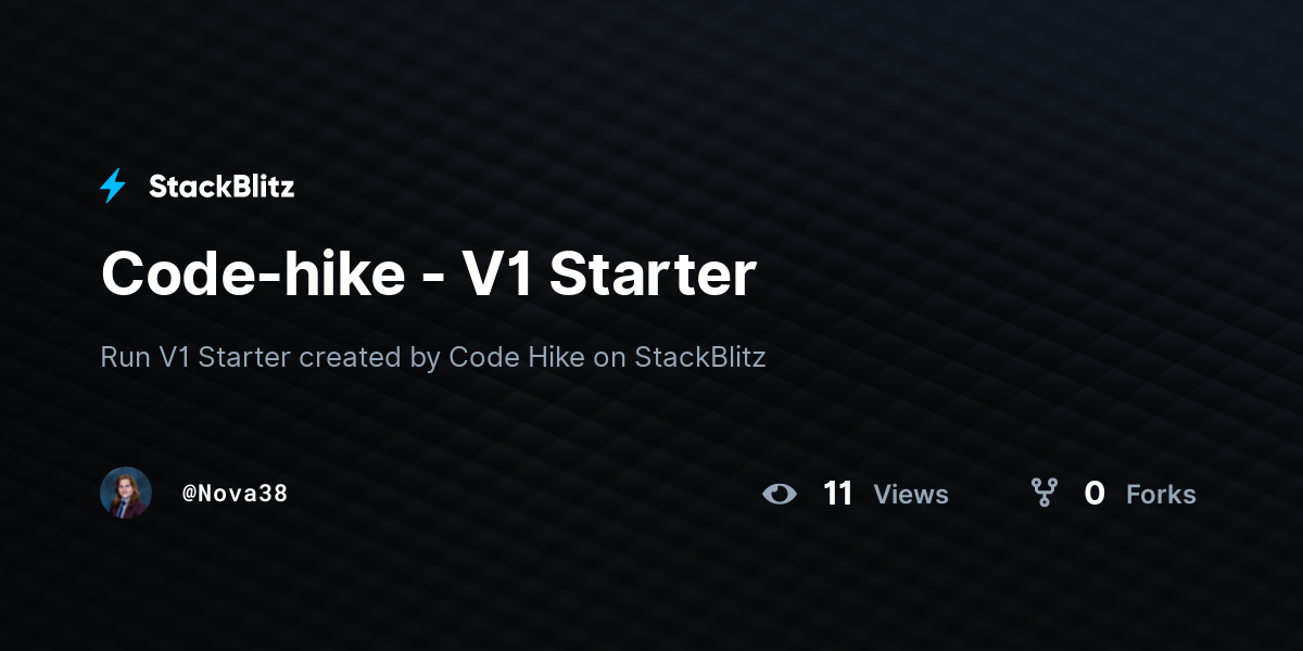 Code-hike - V1 Starter - StackBlitz