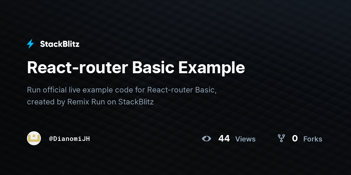 React-router Basic Example - StackBlitz