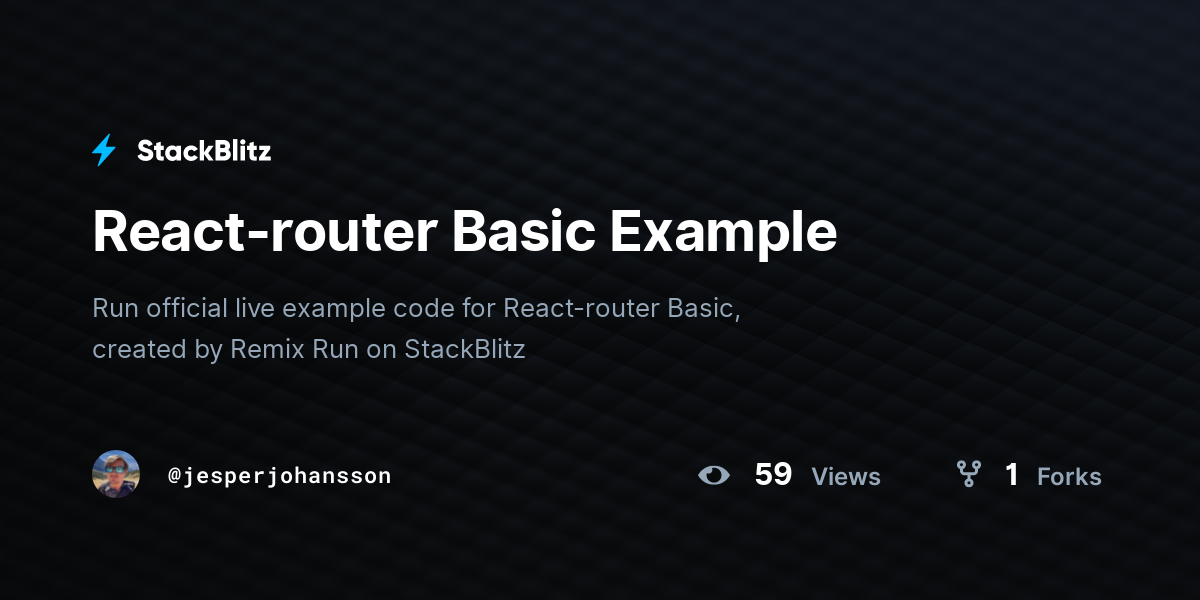 React-router Basic Example - StackBlitz