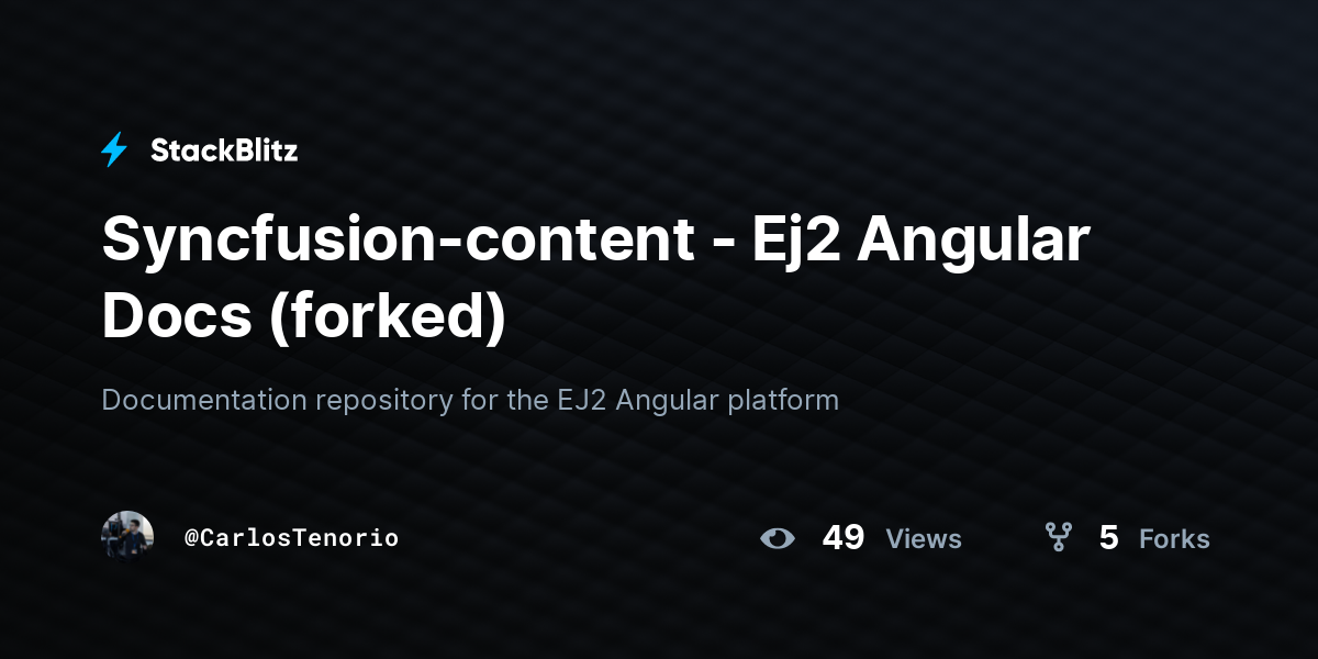 Syncfusion-content - Ej2 Angular Docs (forked) - StackBlitz