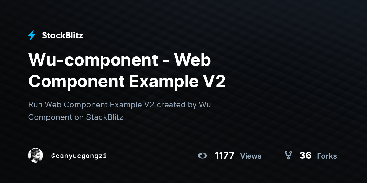 Wu-component - Web Component Example V2 - StackBlitz