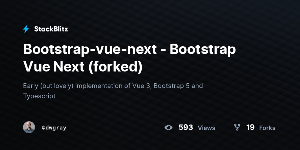 Bootstrap-vue-next - Bootstrap Vue Next (forked) - StackBlitz